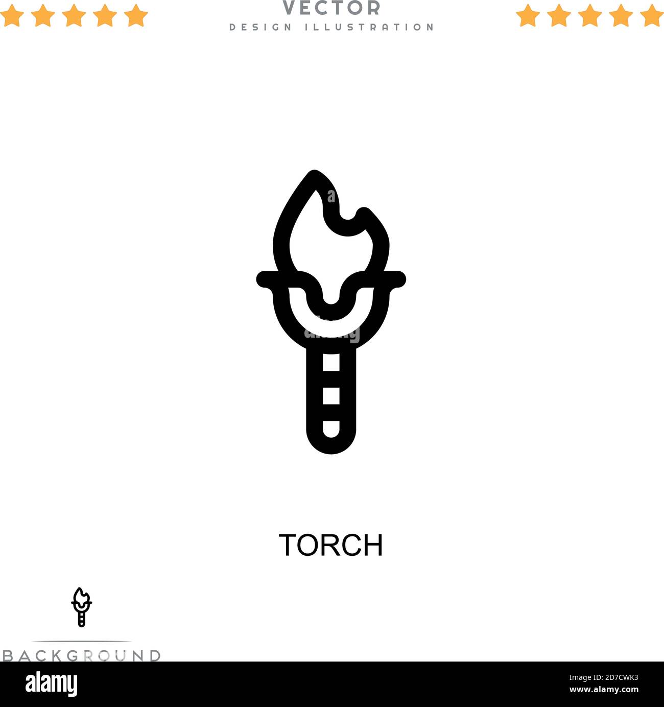 Torch icon. Simple element from digital disruption collection. Line ...