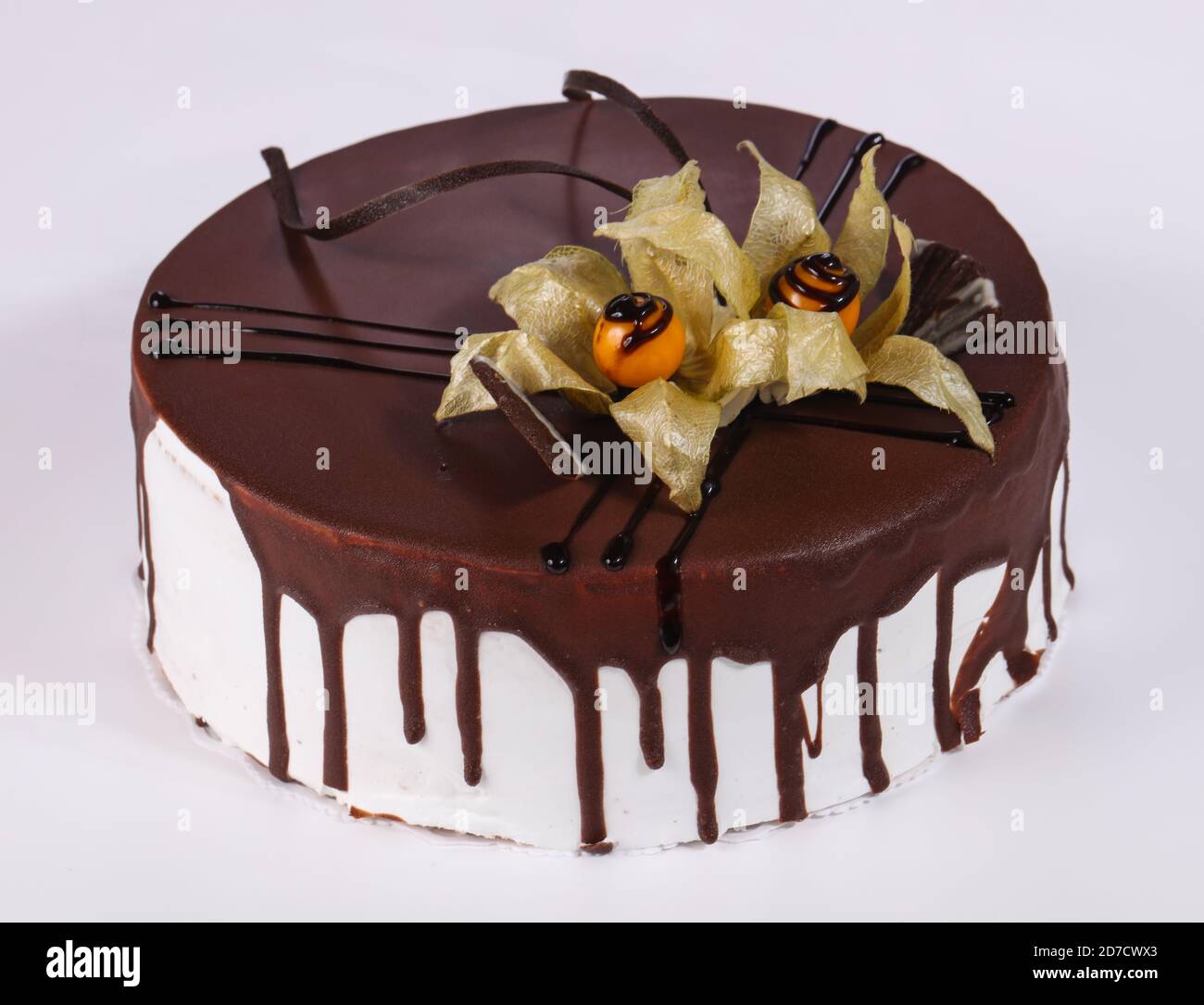 Delicous Cake chocolate with cream Stock Photo - Alamy