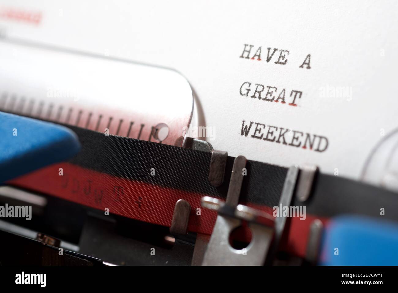 Have a great weekend phrase written with a typewriter Stock Photo - Alamy