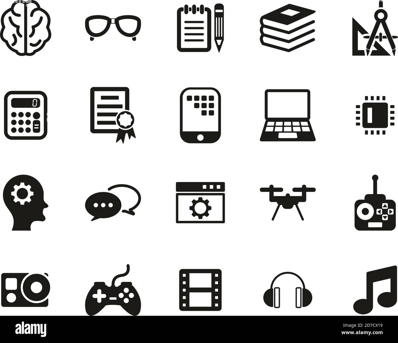 Geek Culture Icons Black & White Set Big Stock Vector Image & Art - Alamy