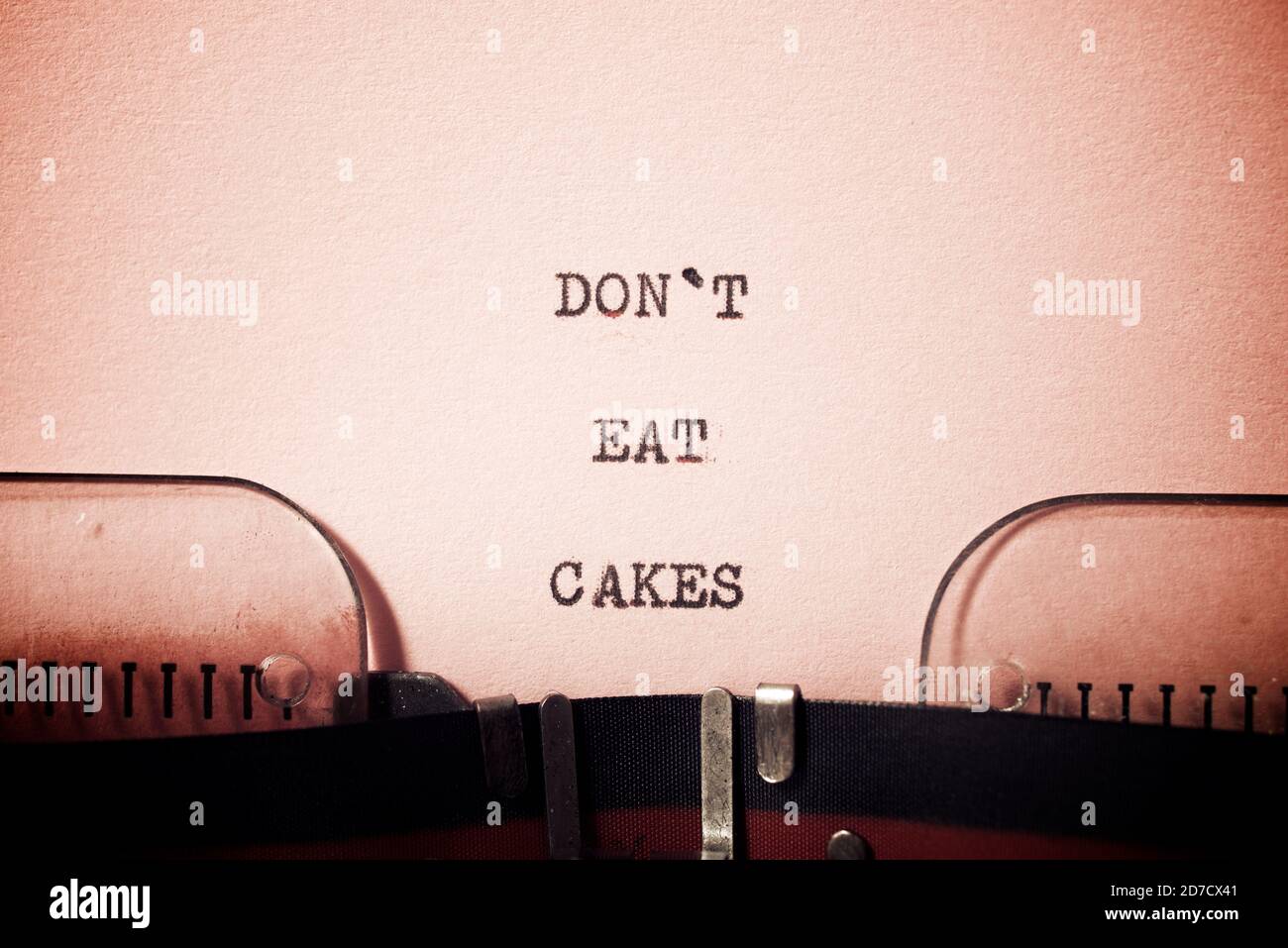 Don´t eat cakes phrase written with a typewriter Stock Photo - Alamy