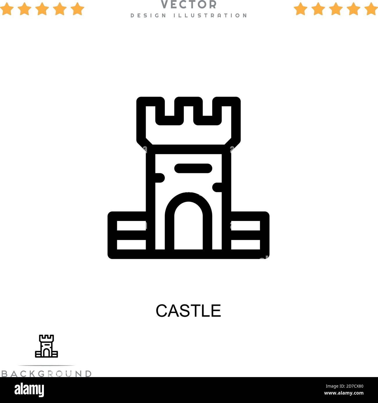 Castle icon. Simple element from digital disruption collection. Line ...