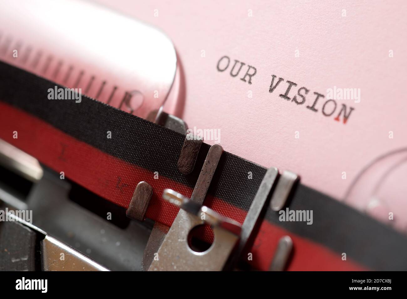 Our vision phrase written with a typewriter Stock Photo - Alamy