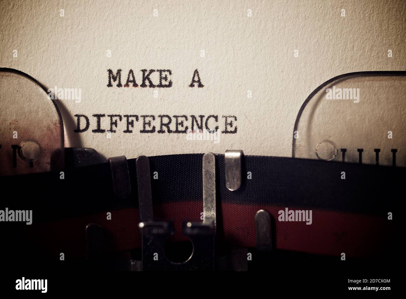 Make a difference phrase written with a typewriter Stock Photo - Alamy