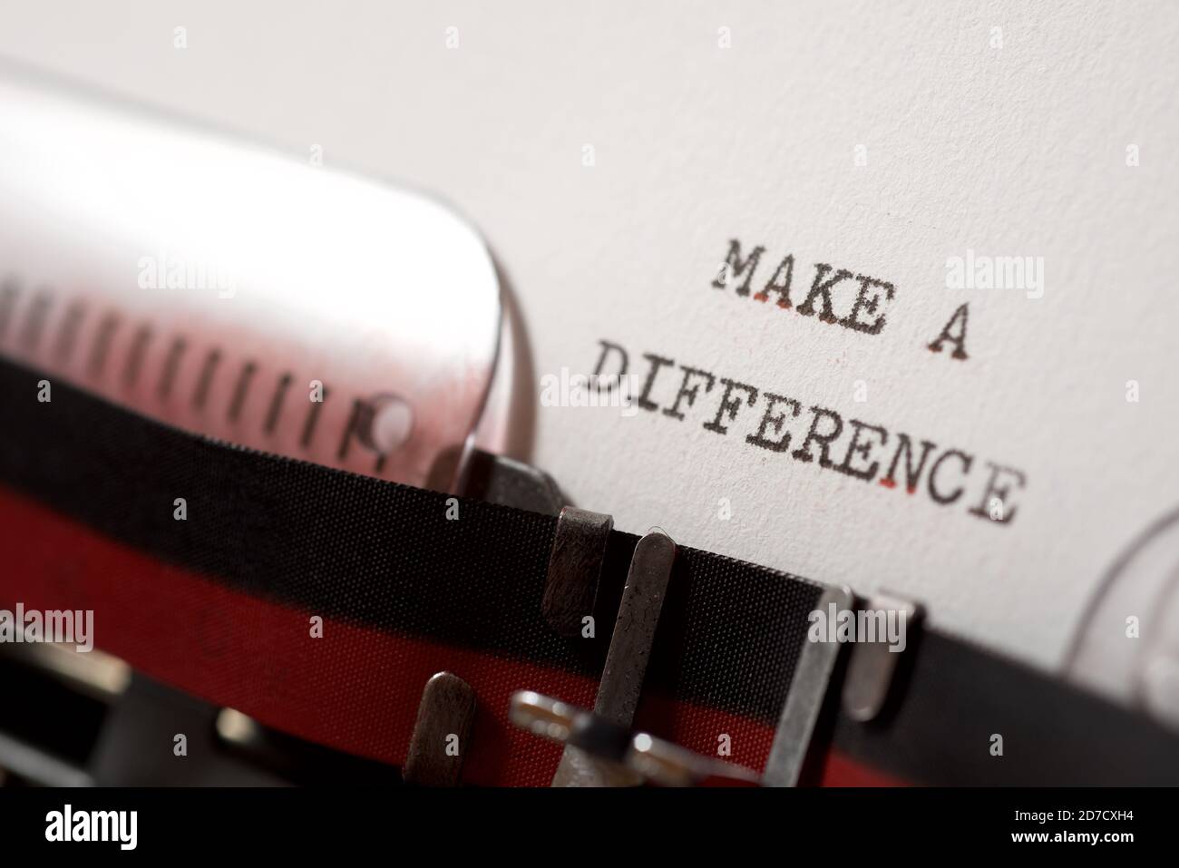 Make a difference phrase written with a typewriter Stock Photo - Alamy