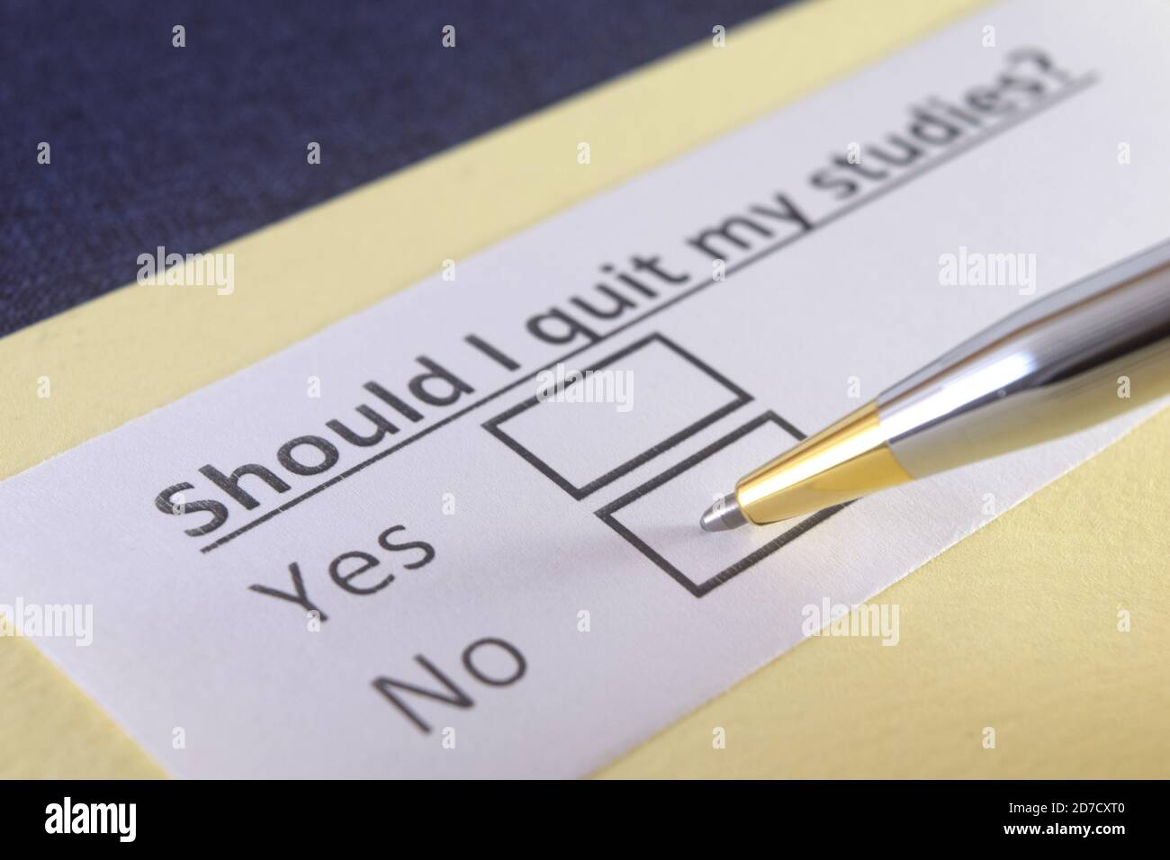 One person is answering question about quitting his studies Stock Photo ...