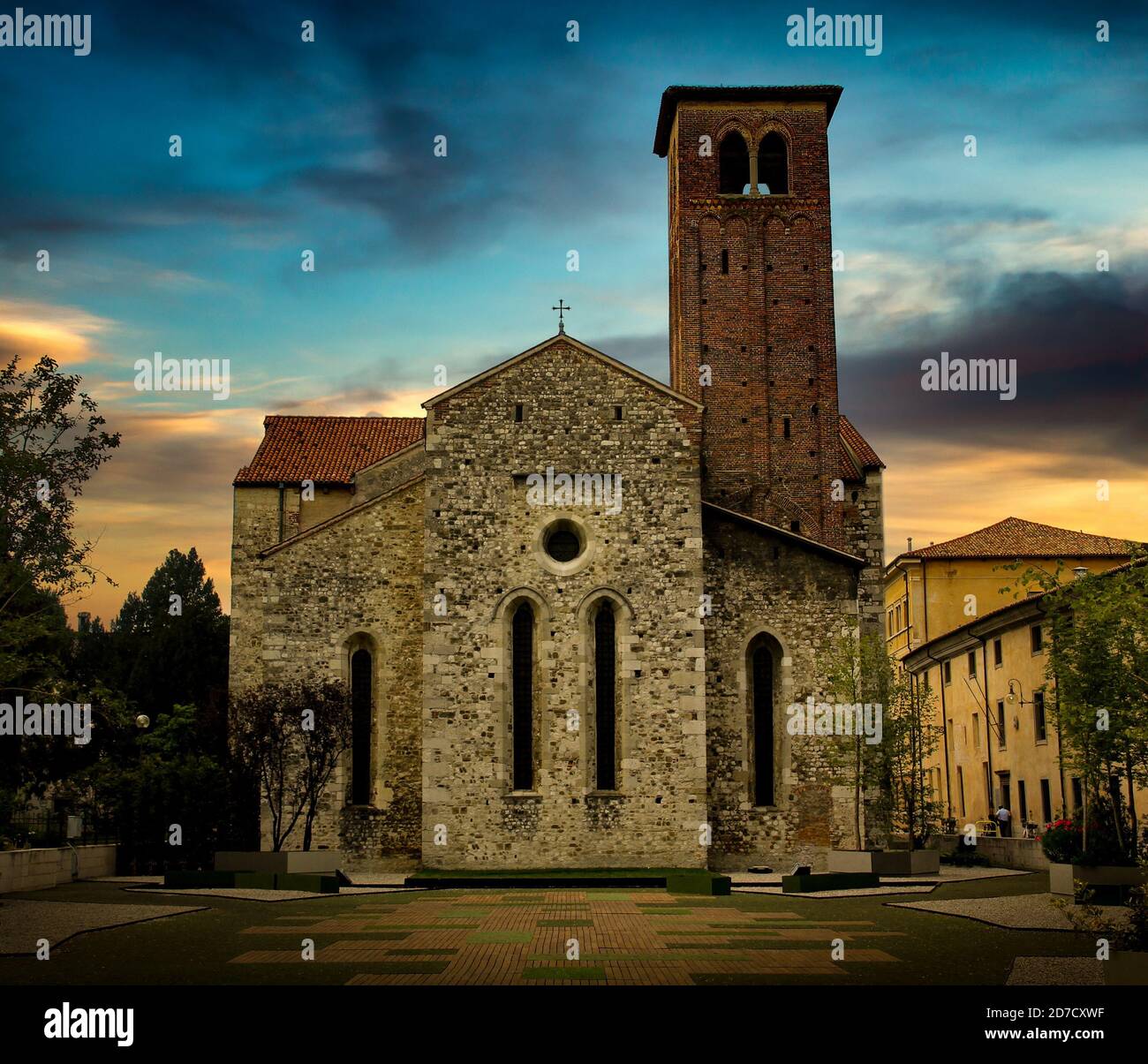 Old church in Udine. Italy. Sunset time Stock Photo - Alamy