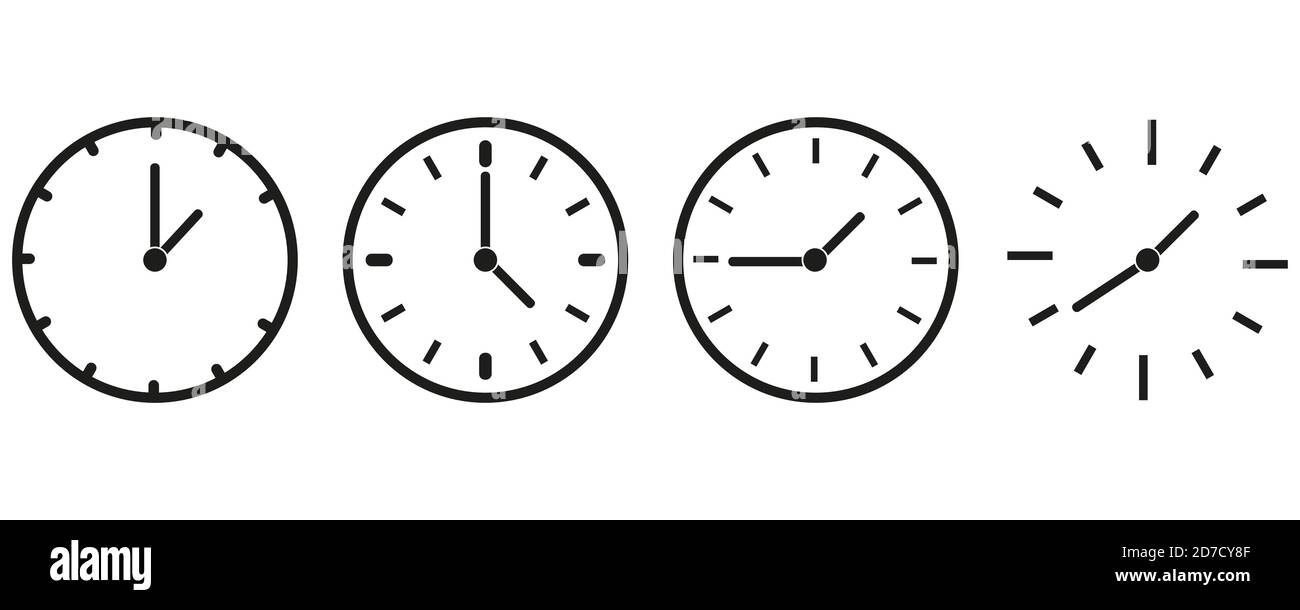 Vector Time and Clock icons set Stock Vector Image & Art - Alamy