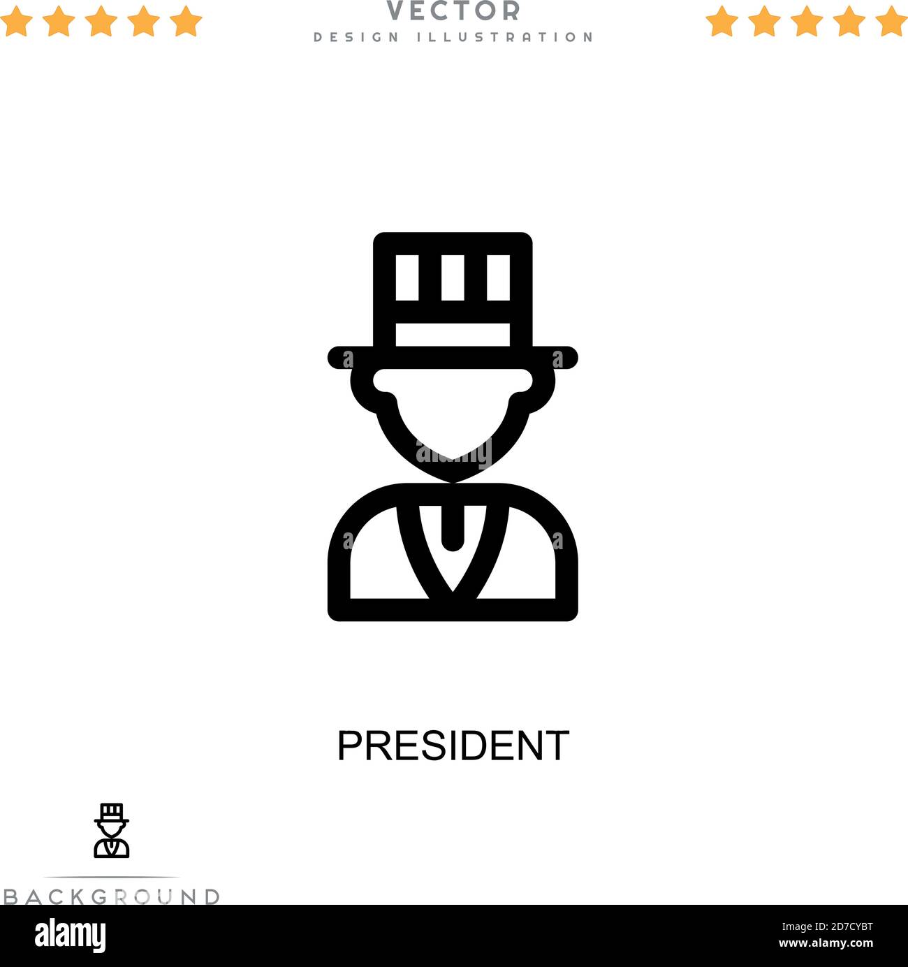 President icon. Simple element from digital disruption collection. Line ...