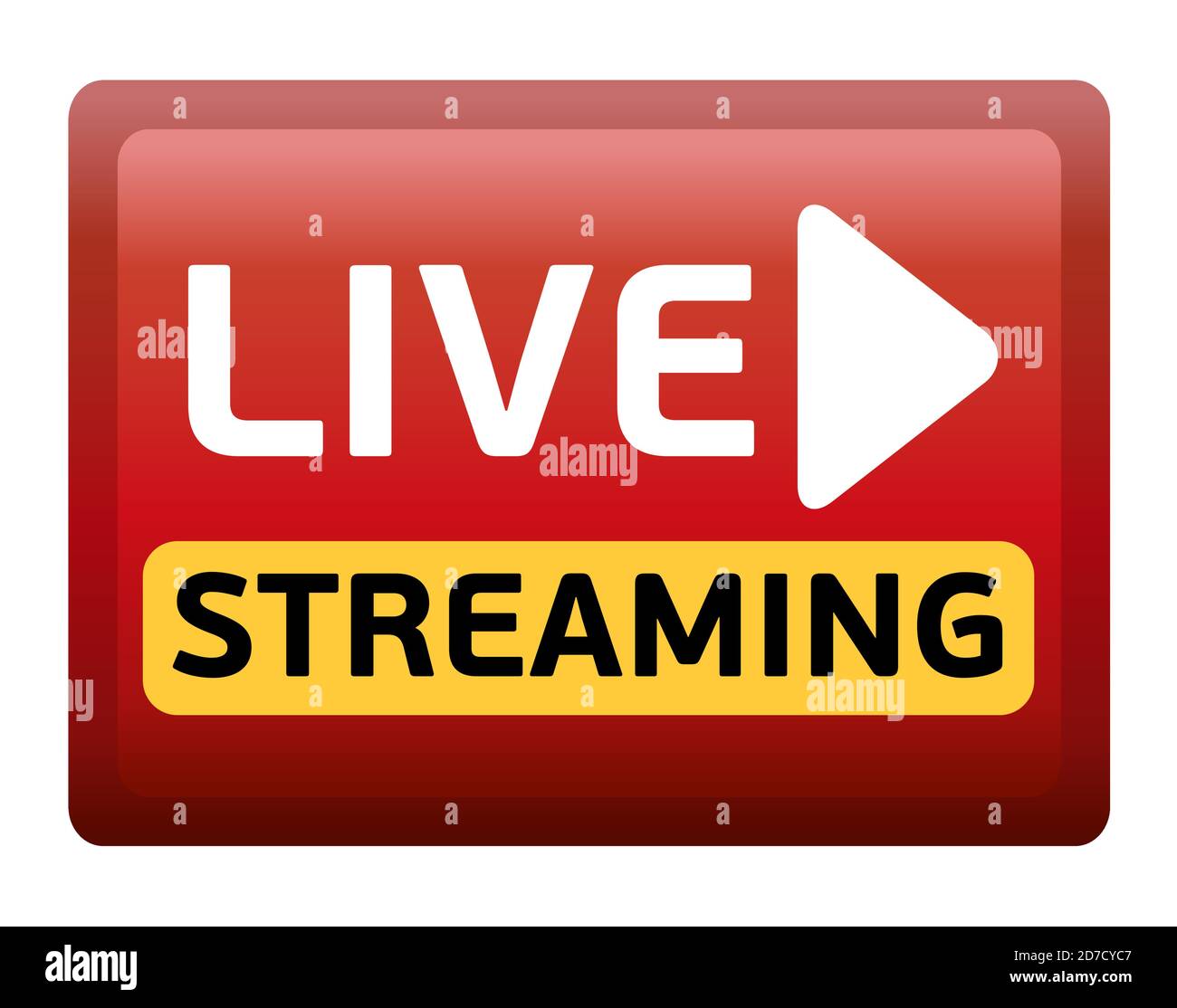 Live streaming sign - red design emblem with play button for news and ...