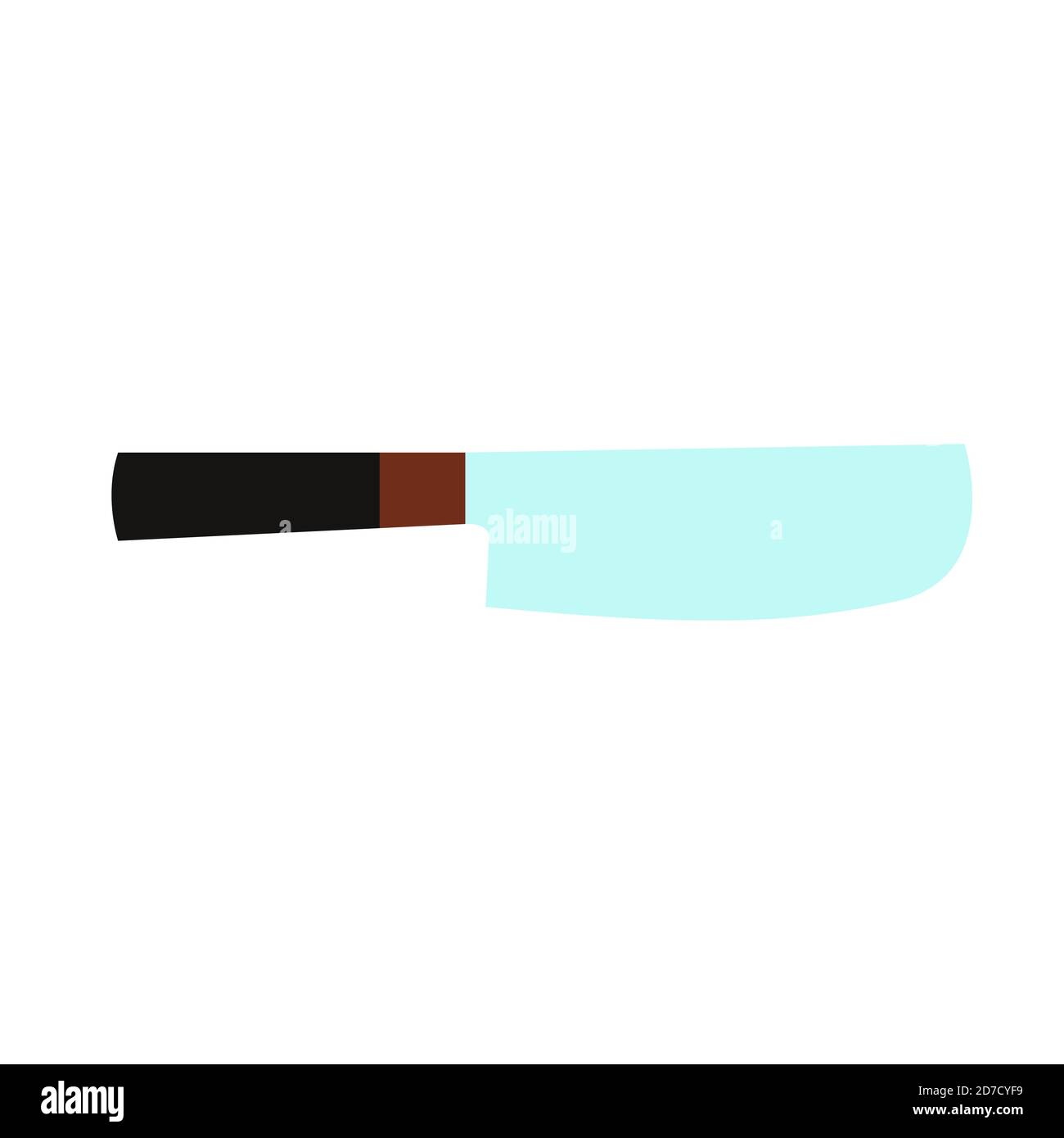 Knife with big blade. Black handle. Vector illustration Stock Vector ...