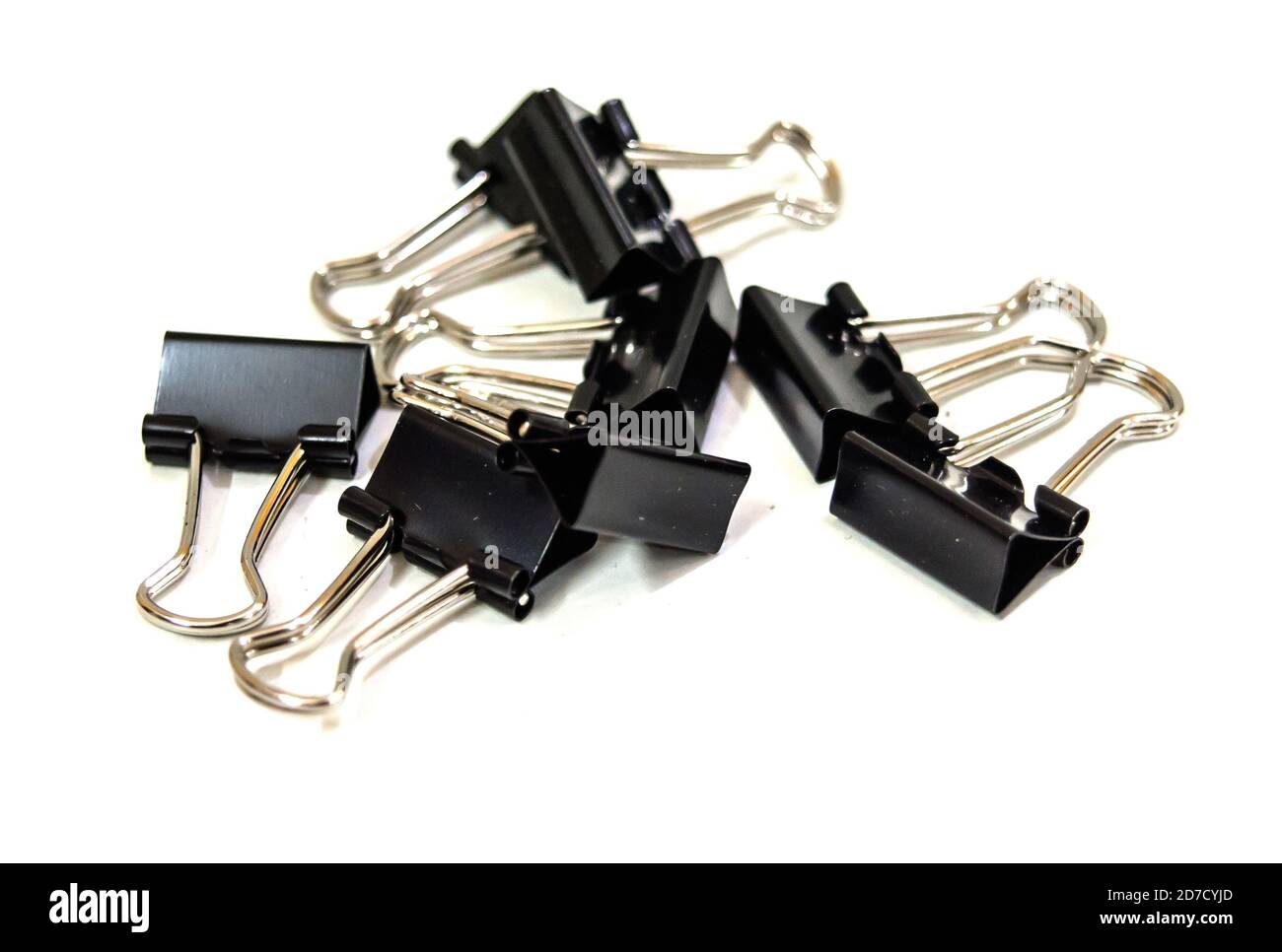 Black Paper clips, isolated on white background Stock Photo - Alamy