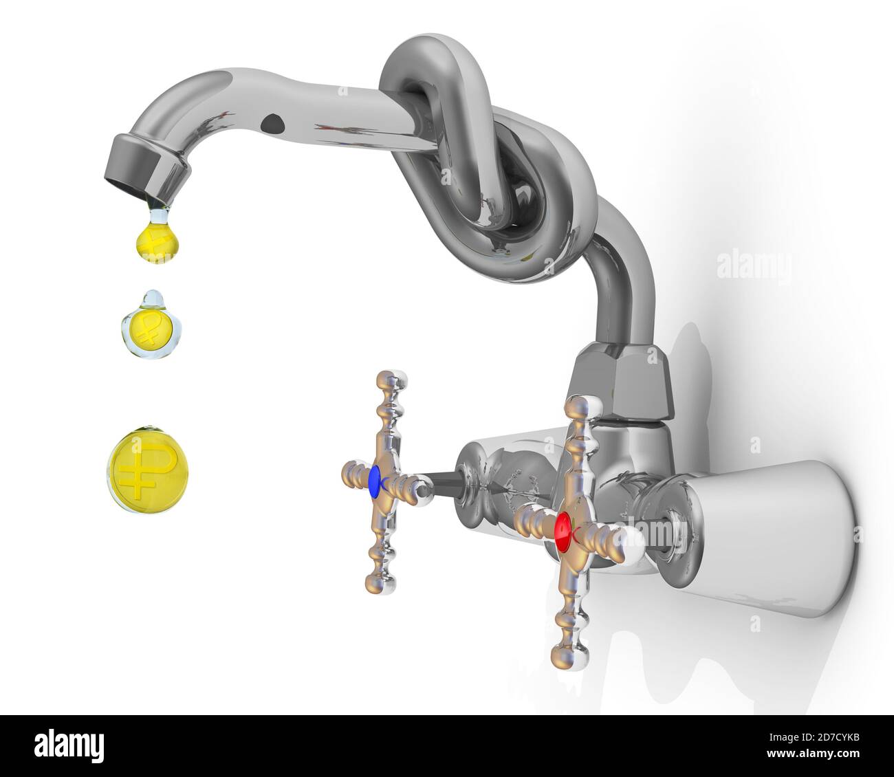 Water flowing from spout Cut Out Stock Images & Pictures - Alamy