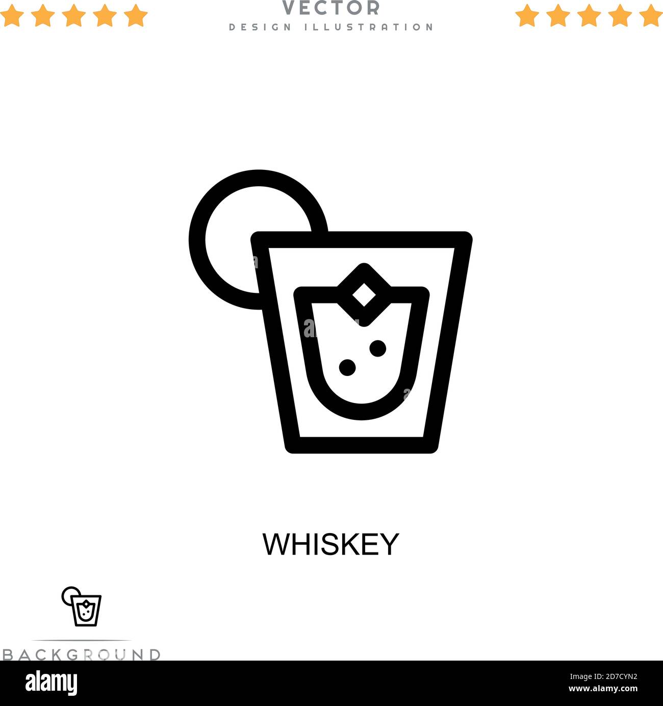 Whiskey icon. Simple element from digital disruption collection. Line ...