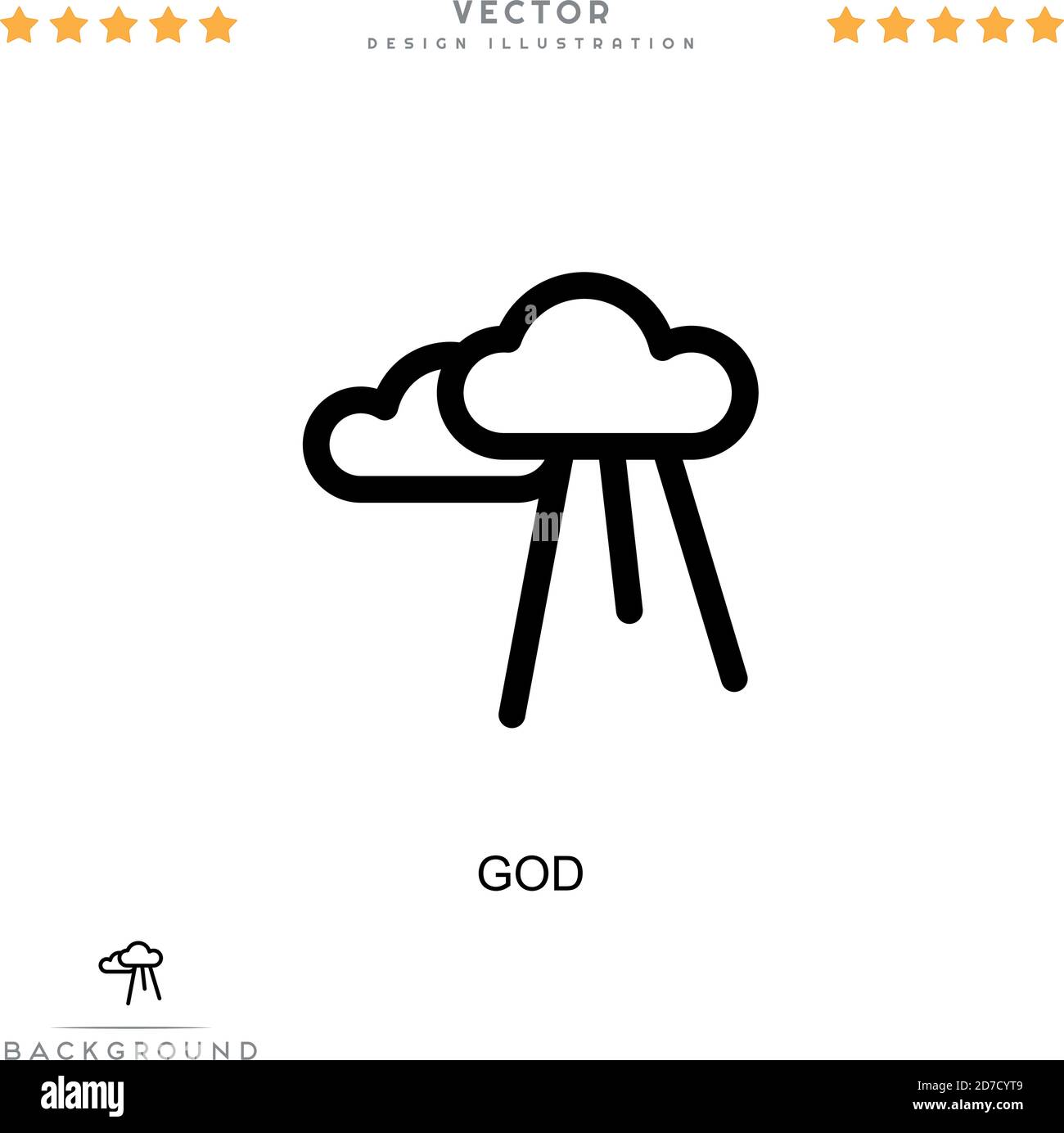 God icon. Simple element from digital disruption collection. Line God ...
