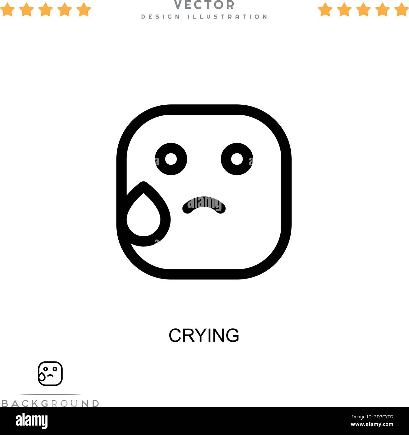 Crying icon. Simple element from digital disruption collection. Line ...
