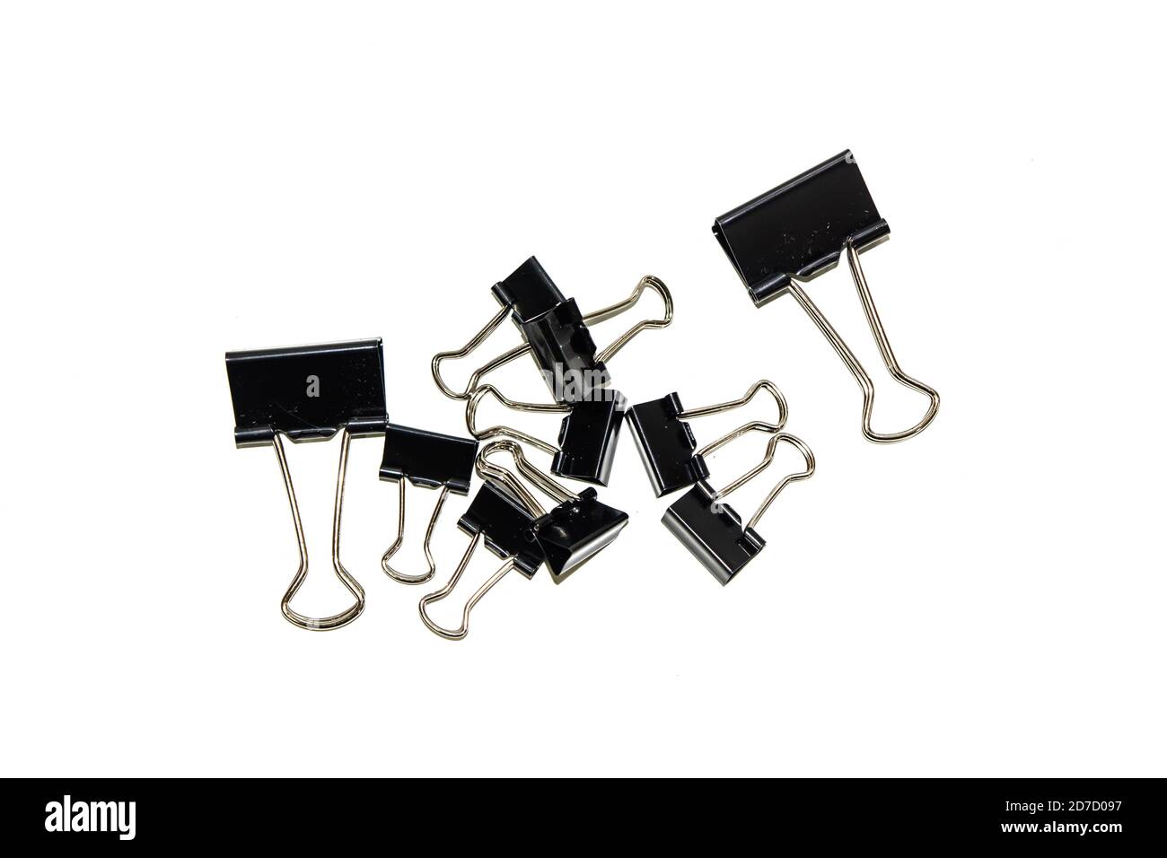 Black Paper clips, isolated on white background Stock Photo - Alamy