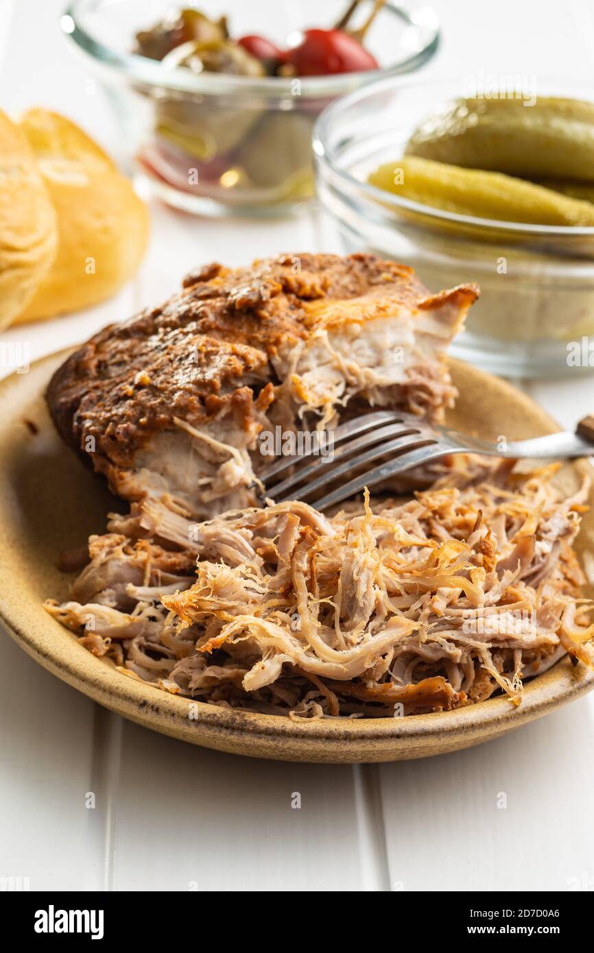 Pulled pork meat hi-res stock photography and images - Alamy