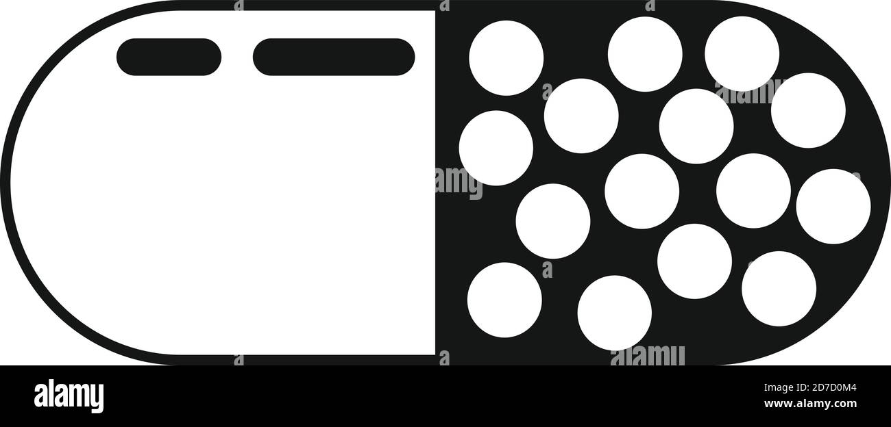 Container pill icon. Simple illustration of container pill vector icon ...