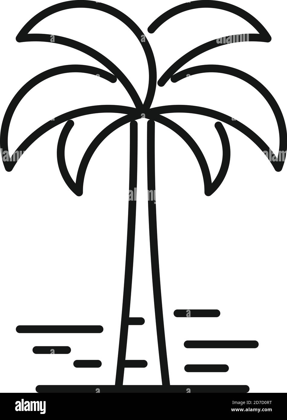 Palm Tree Beach Outline
