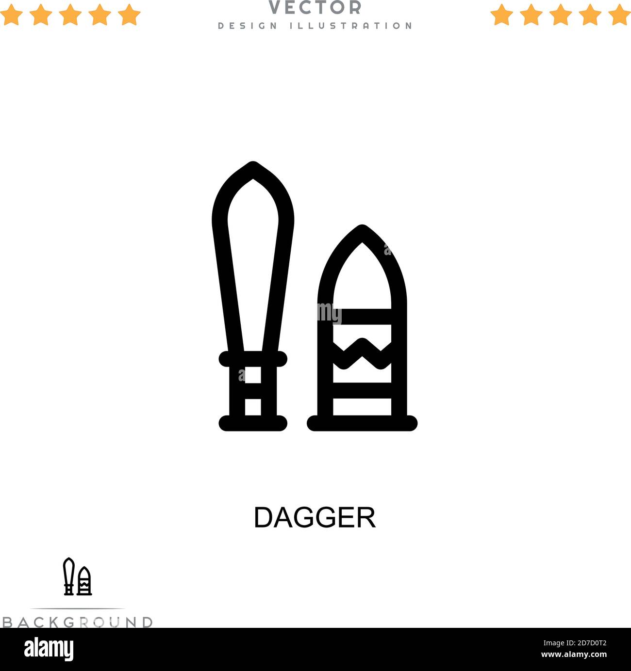 Dagger icon. Simple element from digital disruption collection. Line ...