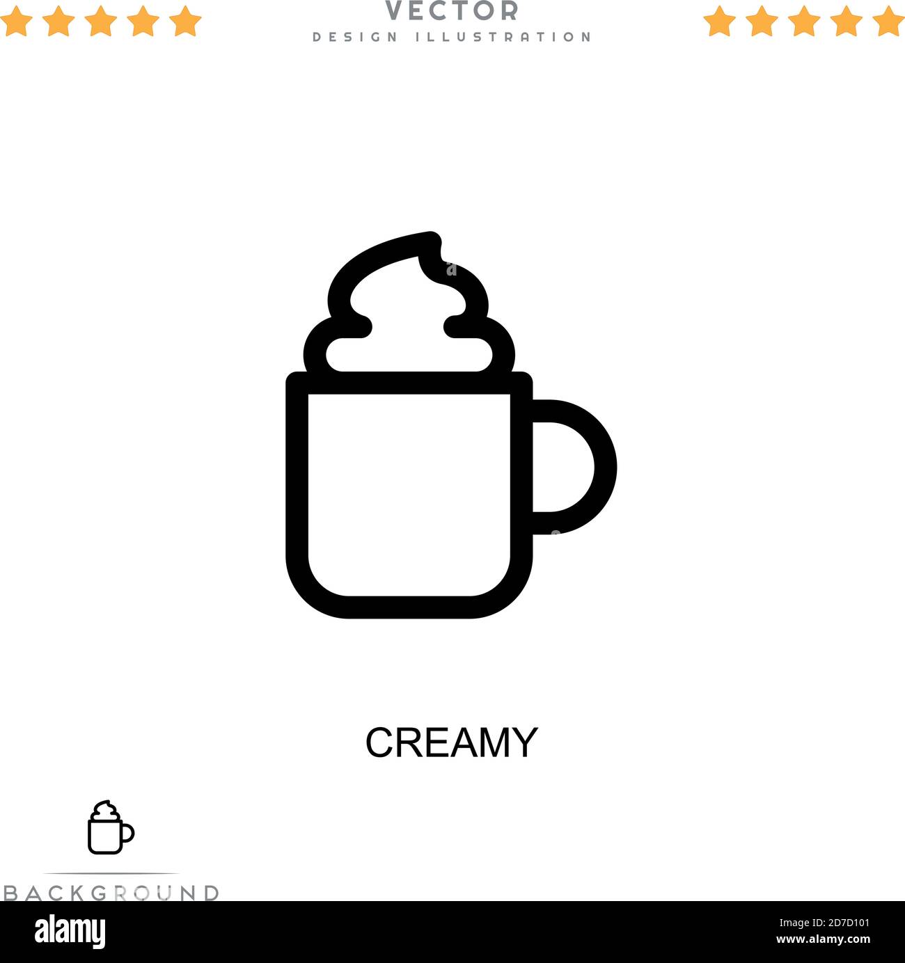 Creamy icon. Simple element from digital disruption collection. Line ...