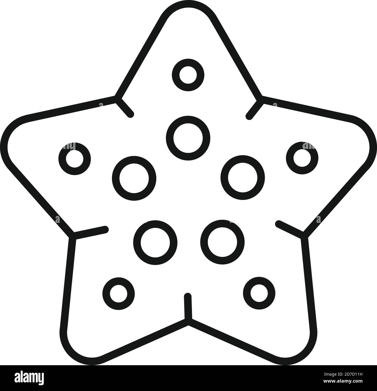 Sea star icon. Outline sea star vector icon for web design isolated on ...