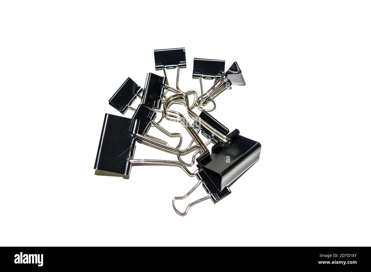 Black Paper clips, isolated on white background Stock Photo - Alamy