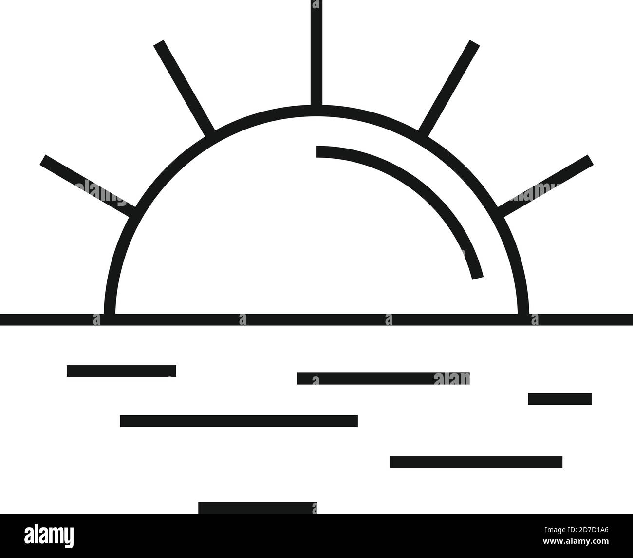 Beach sun rise icon. Outline beach sun rise vector icon for web design ...