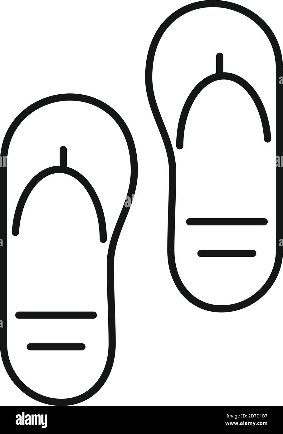 Beach slippers icon. Outline beach slippers vector icon for web design isolated on white ...