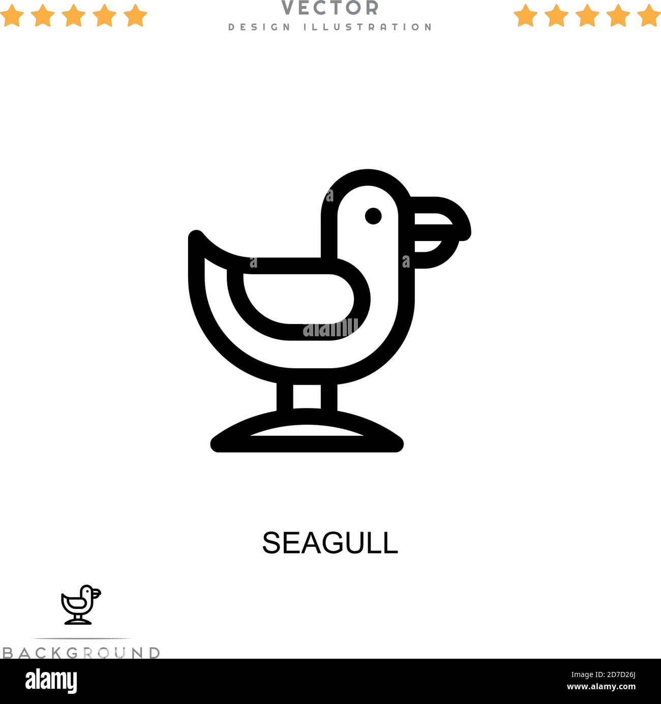 Seagull icon. Simple element from digital disruption collection. Line ...