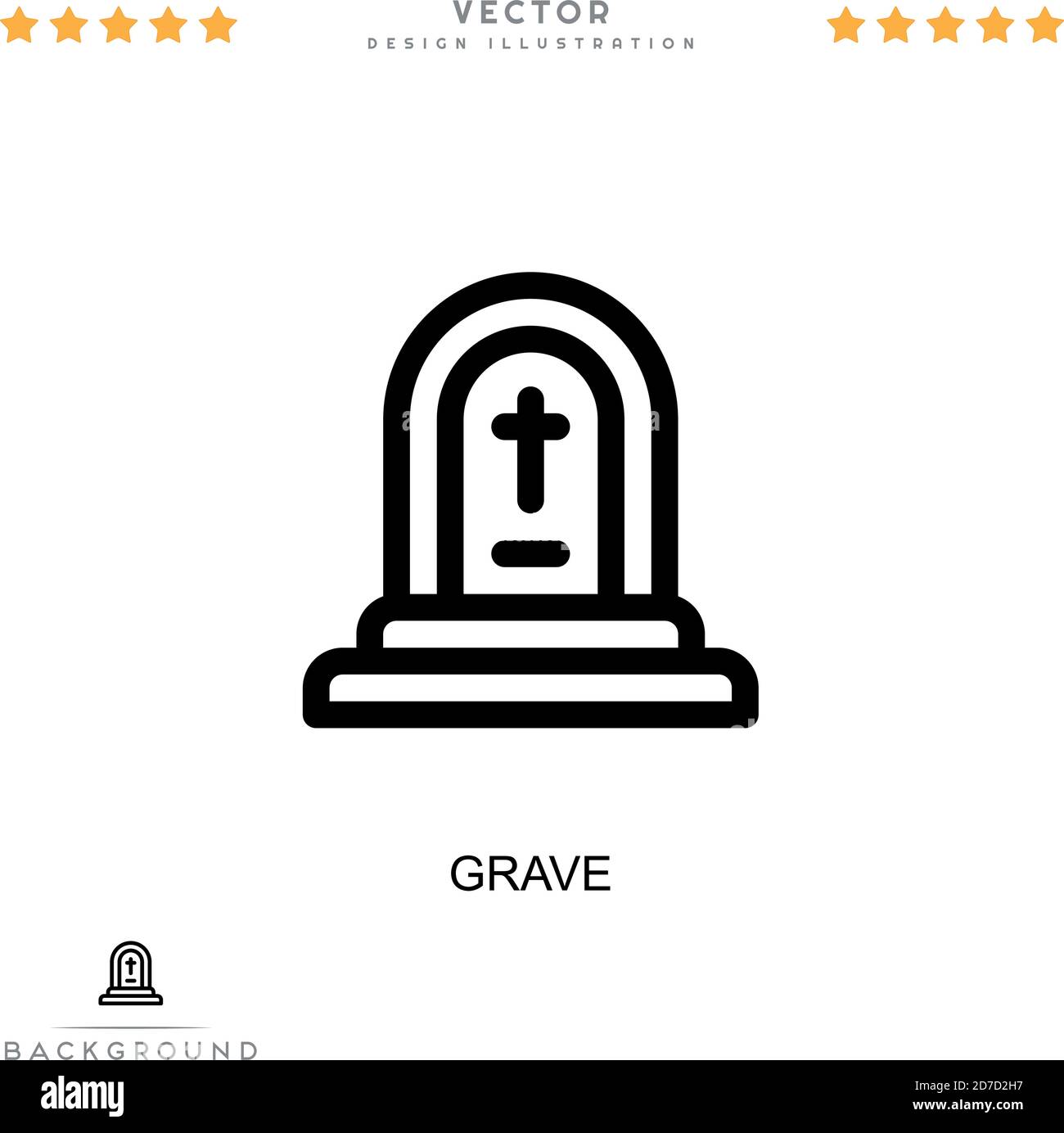 Grave icon. Simple element from digital disruption collection. Line ...