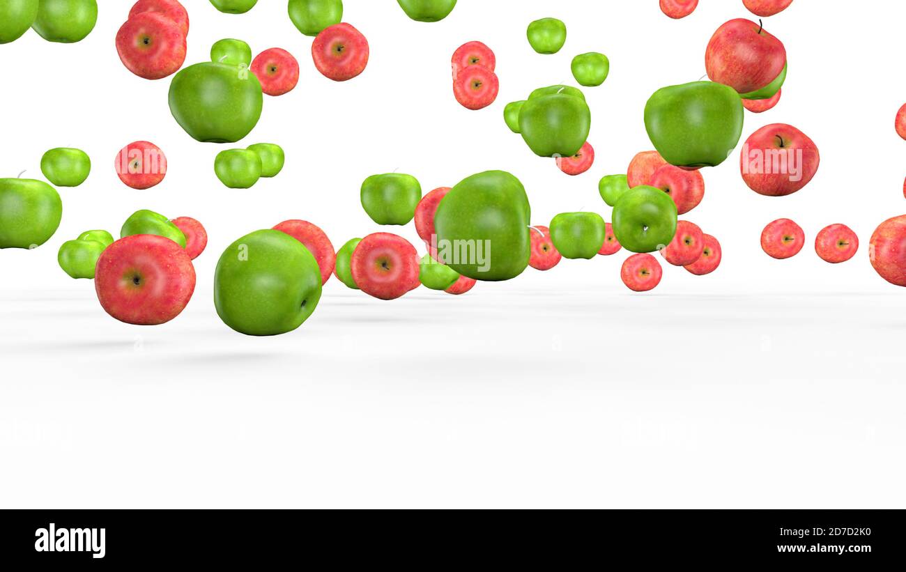 Fruit mix, animated fruit movement, 3D rendering Stock Photo - Alamy