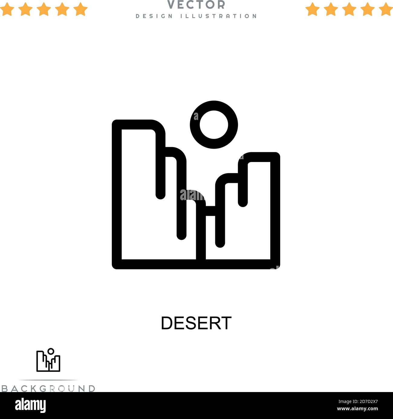 Desert icon. Simple element from digital disruption collection. Line ...