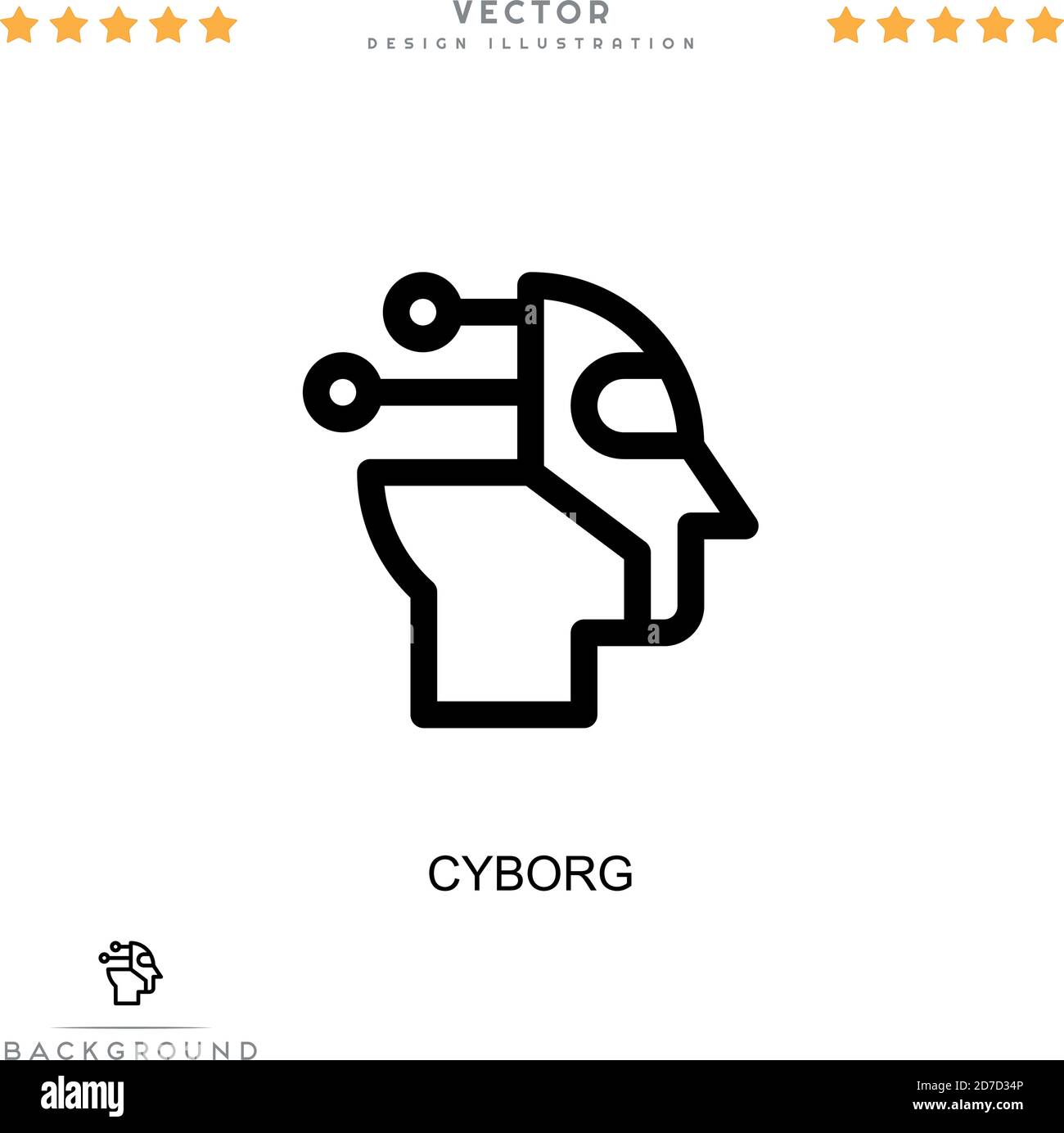 Cyborg icon. Simple element from digital disruption collection. Line ...