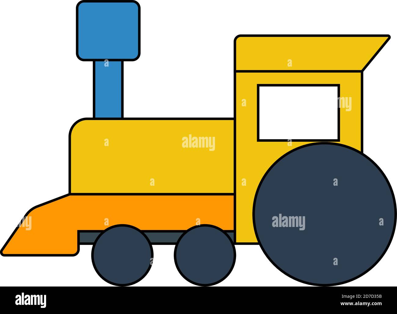Train Toy Icon. Editable Outline With Color Fill Design. Vector ...