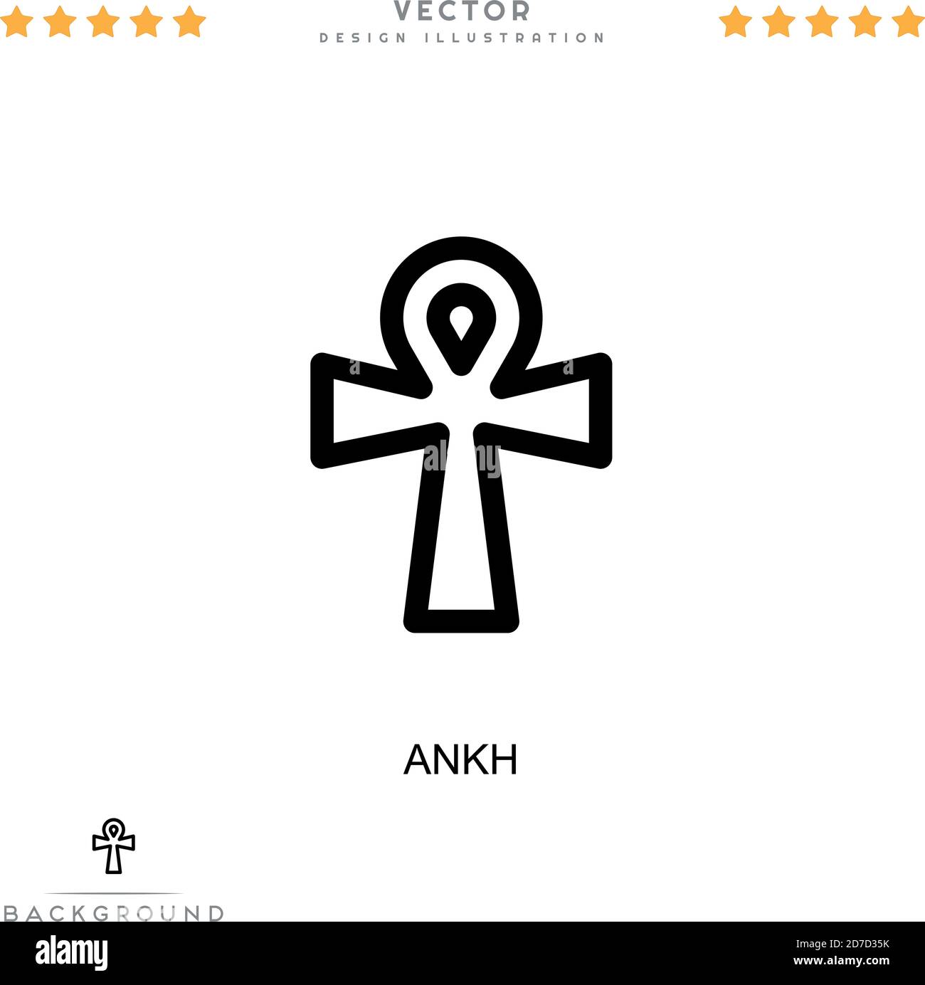 Ankh icon. Simple element from digital disruption collection. Line Ankh ...