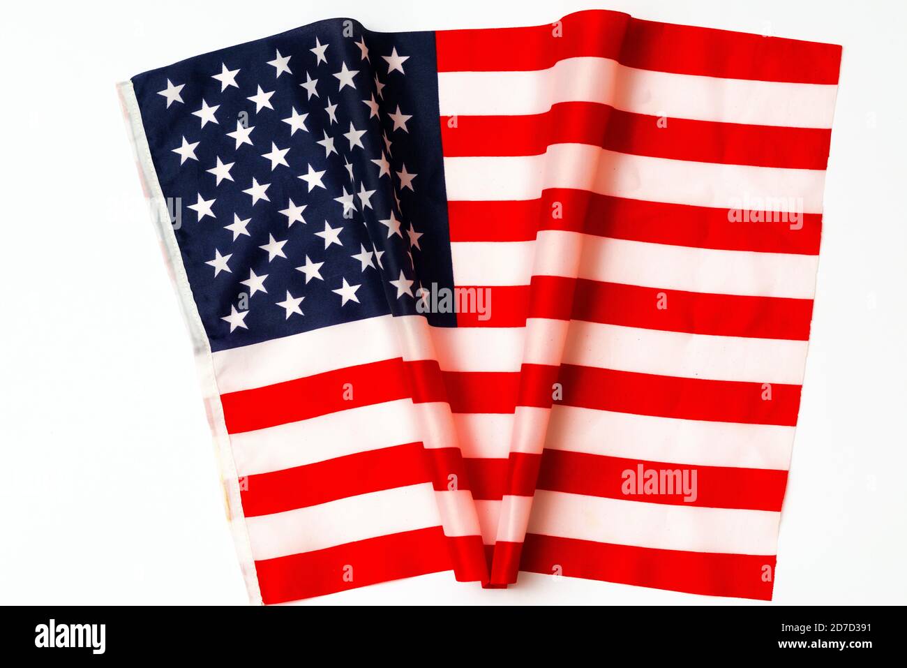 Top view american flag and shape inscription v or victory USA election ...