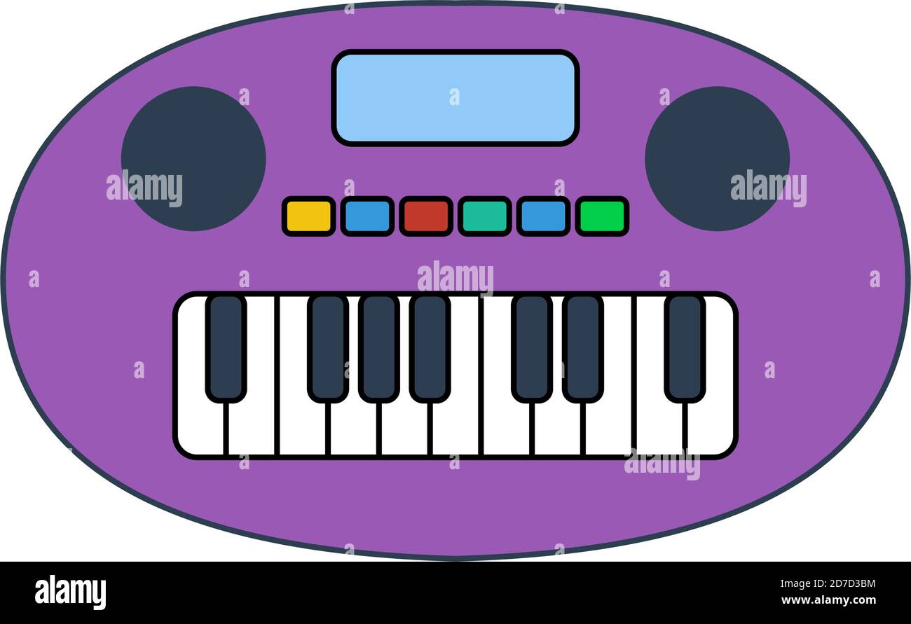 Synthesizer Toy Icon Editable Outline With Color Fill Design Vector