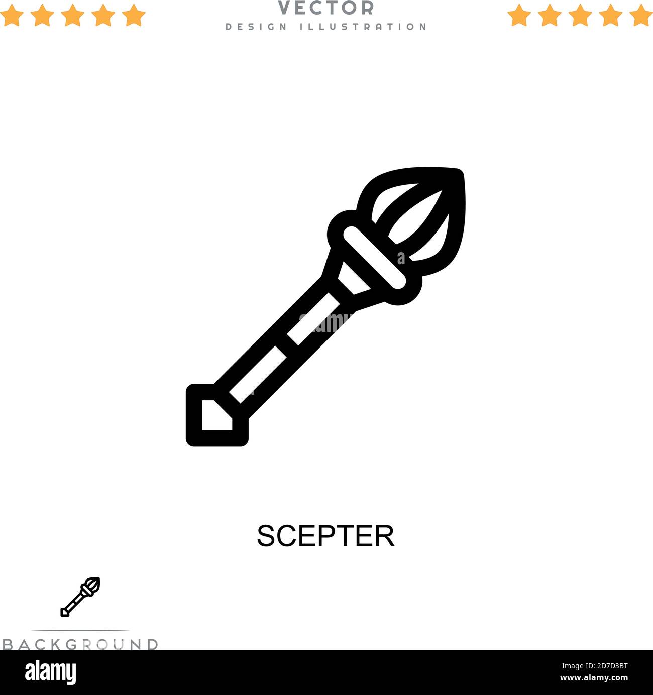 Scepter icon. Simple element from digital disruption collection. Line ...