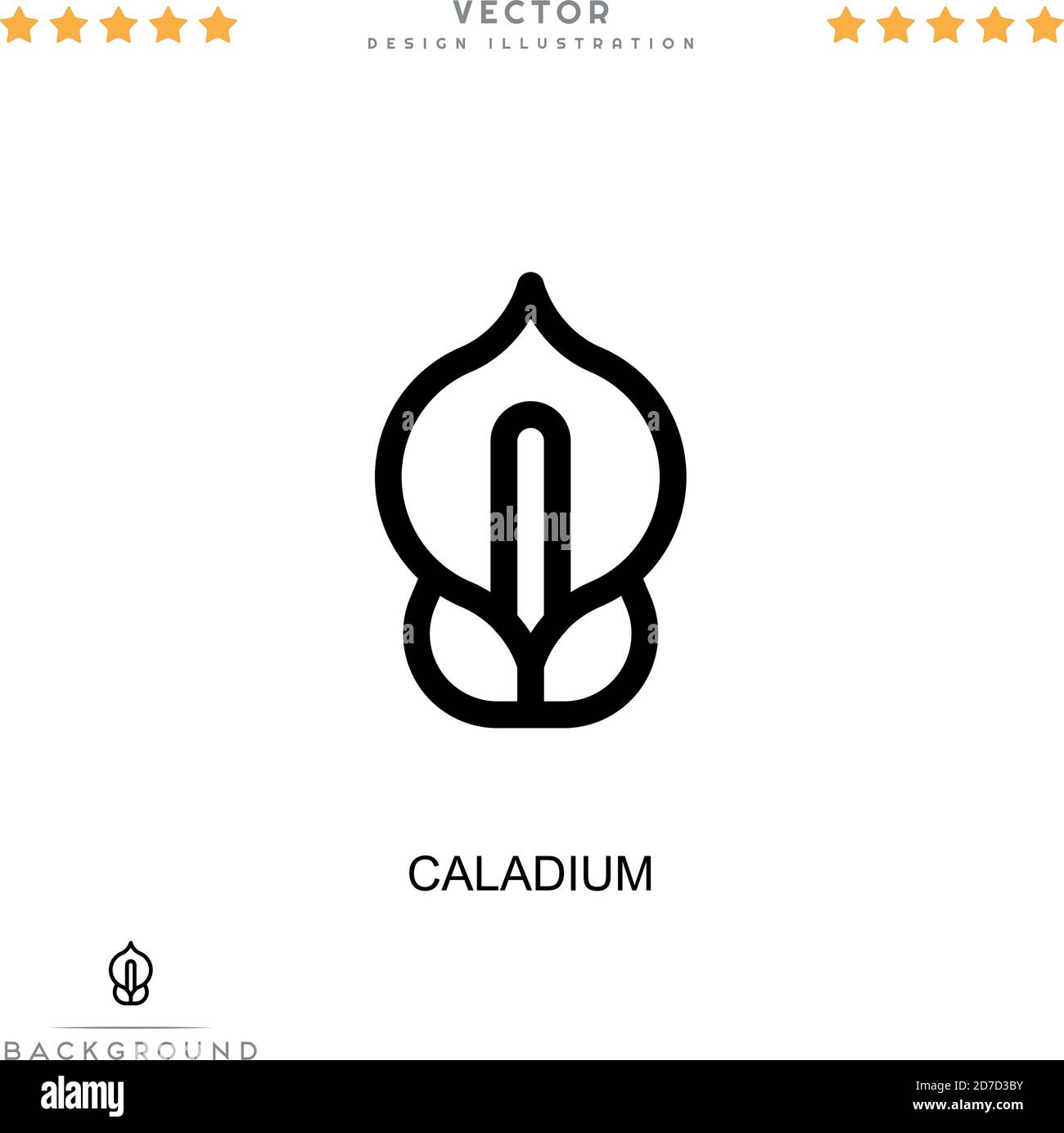 Caladium icon. Simple element from digital disruption collection. Line ...