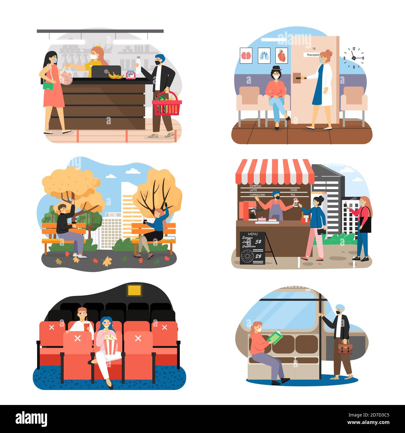 Public places cartoon hi-res stock photography and images - Alamy