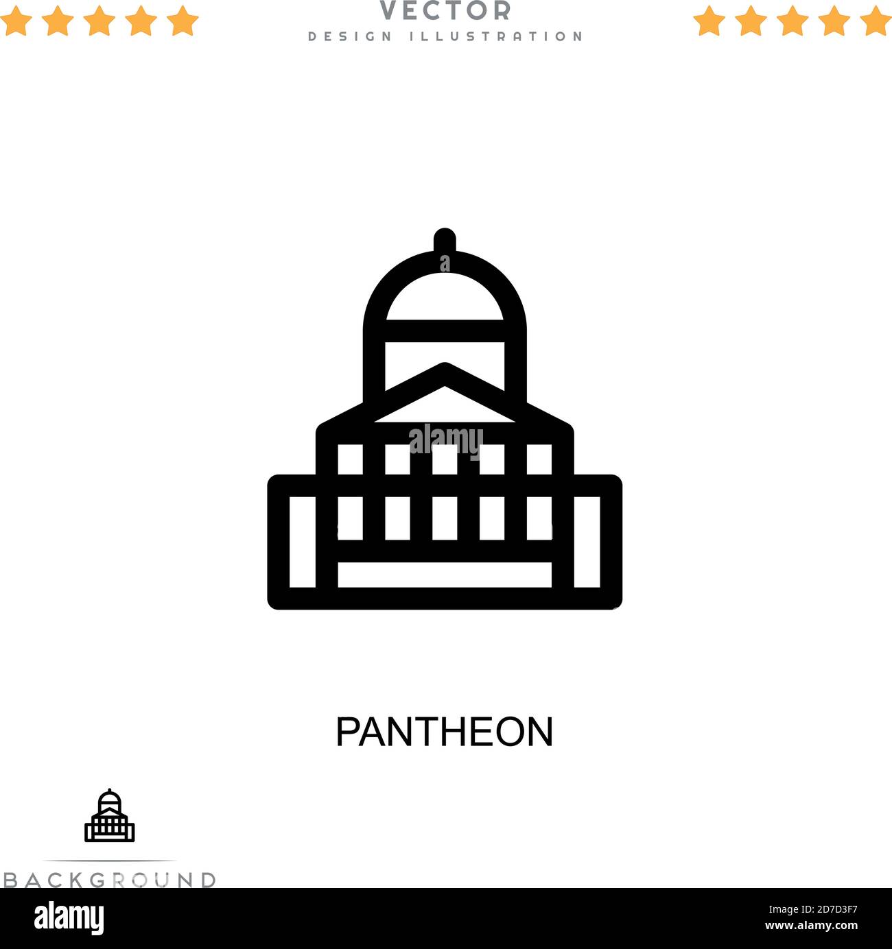 Pantheon icon. Simple element from digital disruption collection. Line ...
