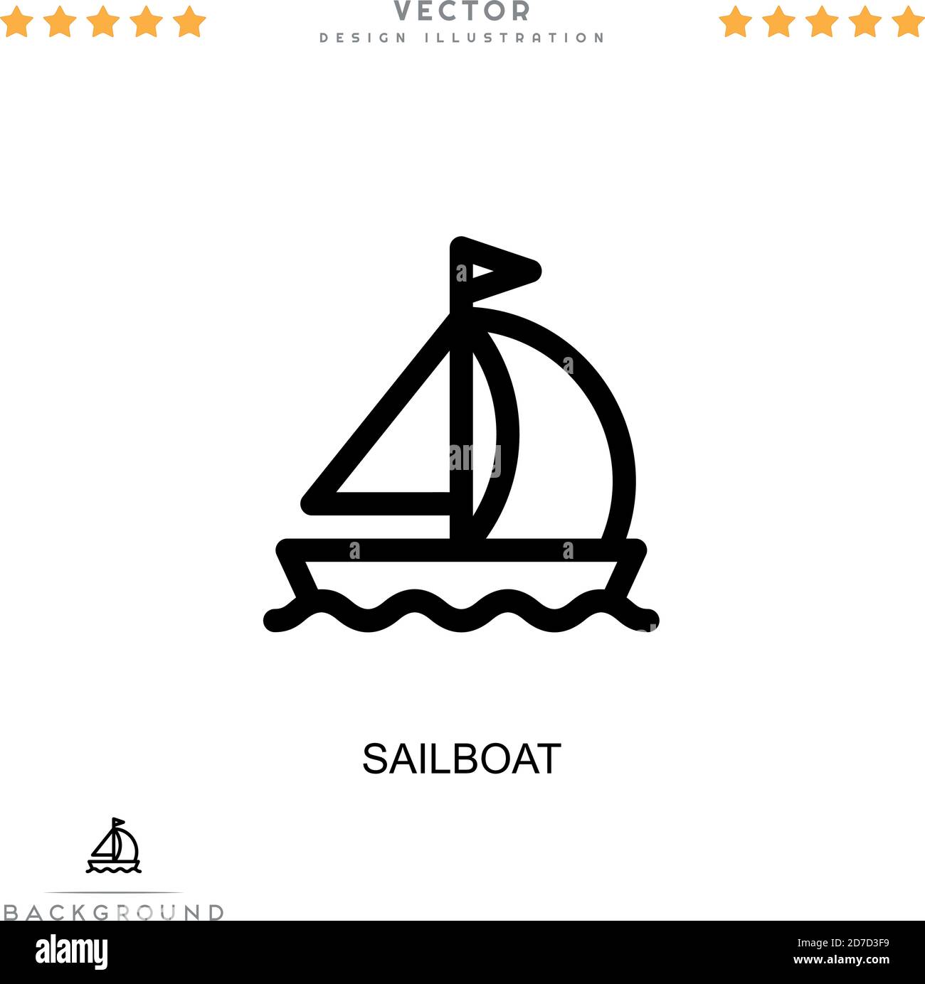 Sailboat icon. Simple element from digital disruption collection. Line ...