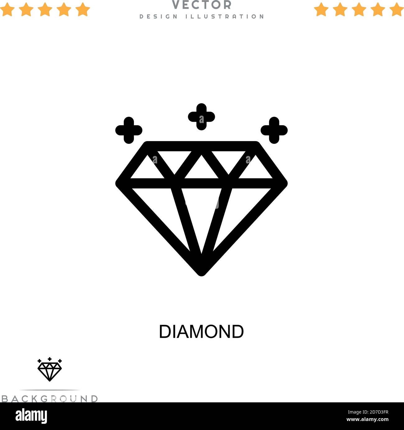 Diamond icon. Simple element from digital disruption collection. Line ...