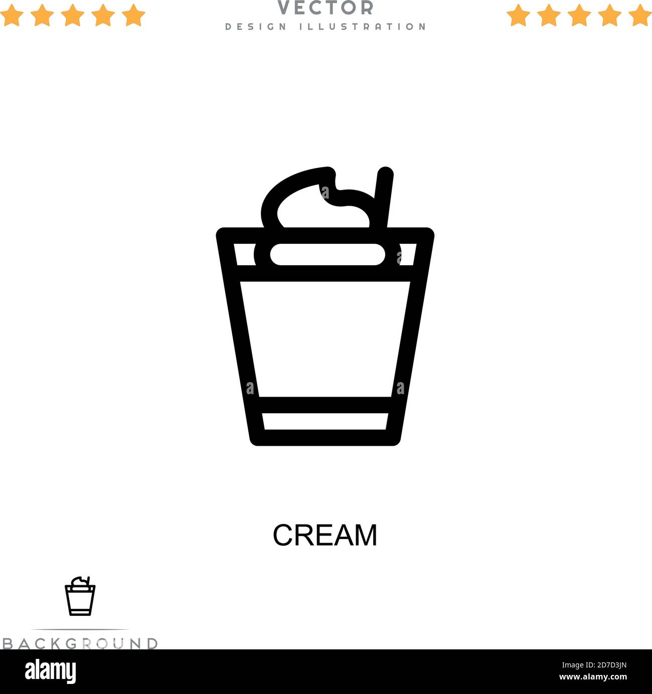 Cream icon. Simple element from digital disruption collection. Line ...
