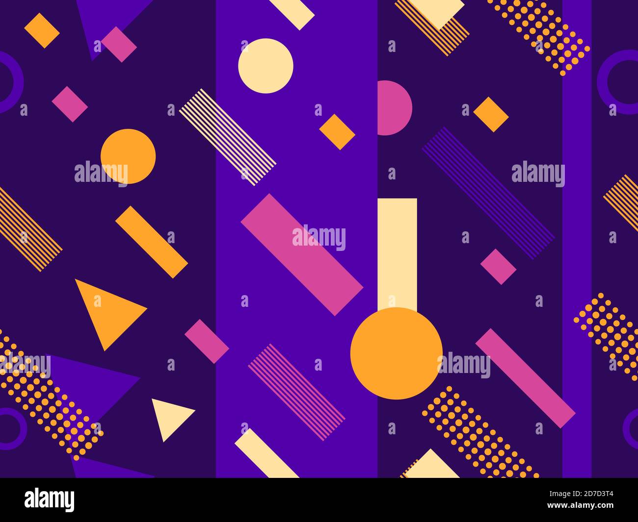 Seamless pattern with geometric shapes in the style of the 80s ...