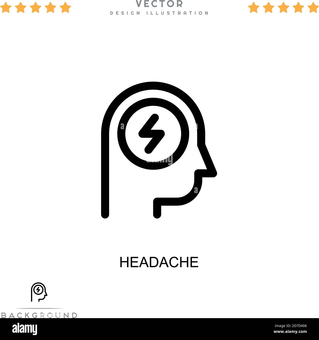 Headache icon. Simple element from digital disruption collection. Line ...