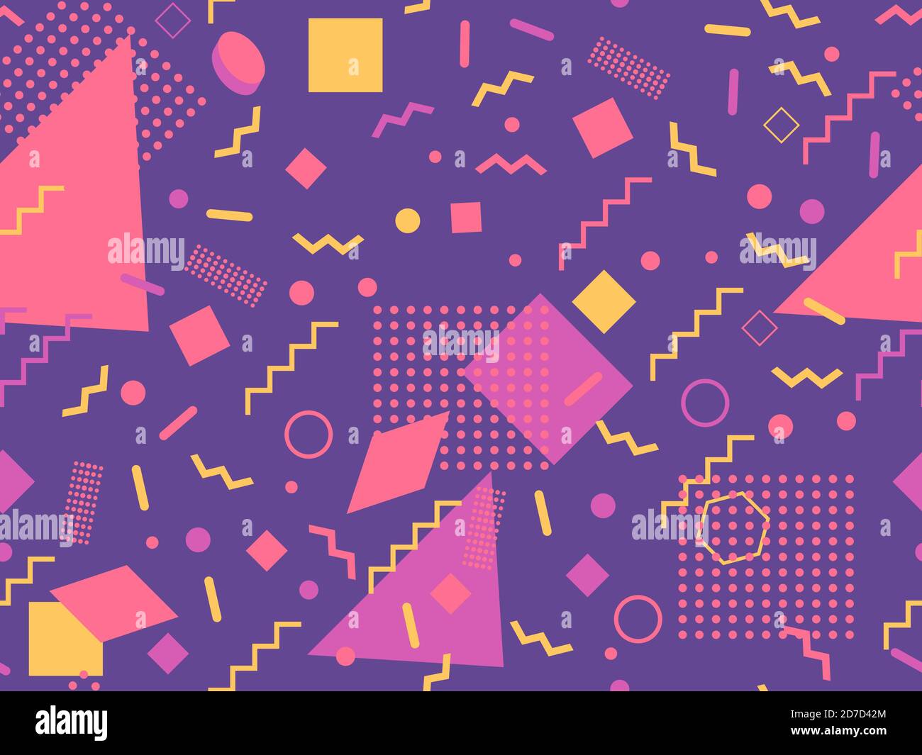 Seamless pattern with geometric shapes in the style of the 80s ...