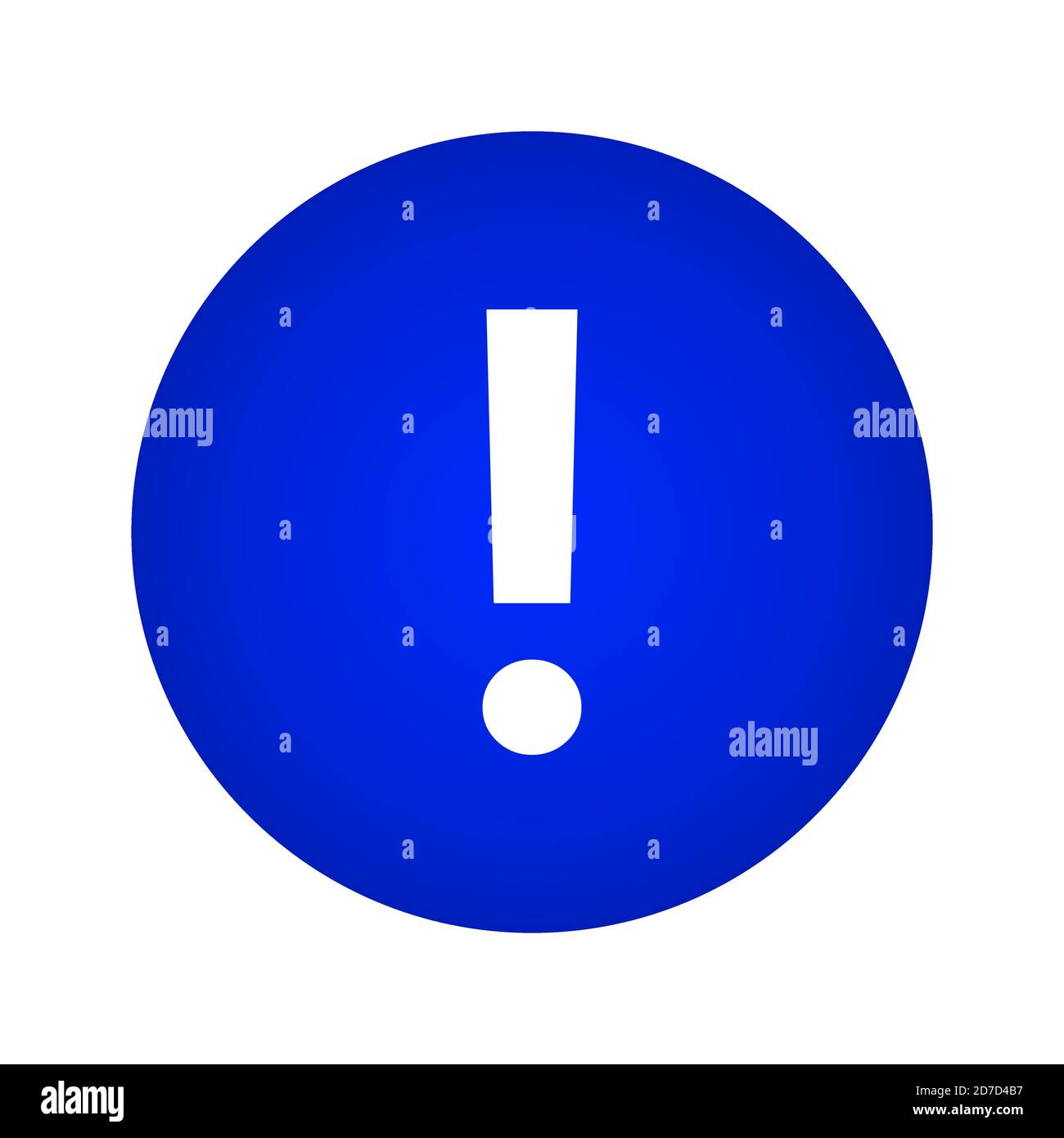 Attention Icon. Attention Button On a Blue Gradient Circle Shape Stock ...